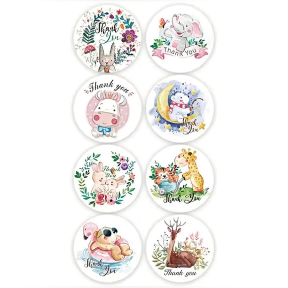 Office | 50 Thank You Cute Animal Stickers | Poshmark